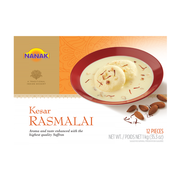 Kesar Rasmalai (12pcs) – Gourmetwala