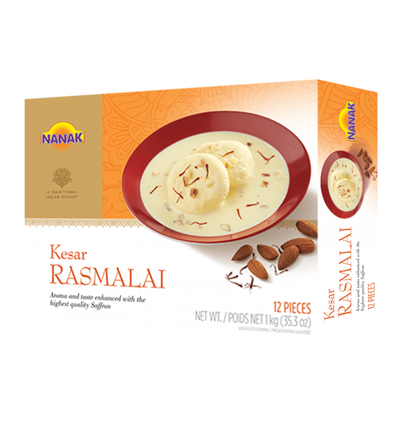 Kesar Rasmalai (12pcs) – Gourmetwala